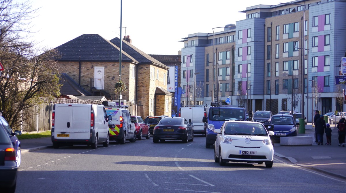 Heart of Hackbridge and space for cycling | Get Sutton Cycling