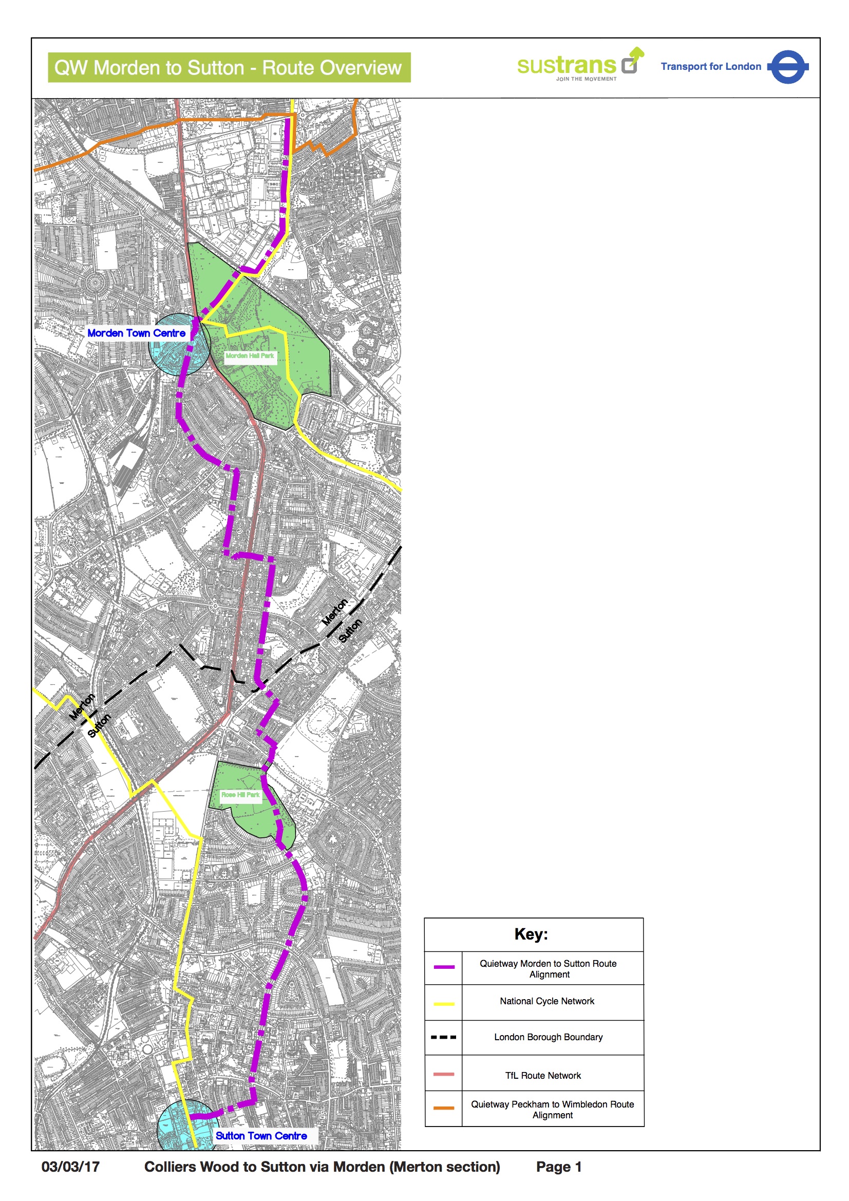 Sutton’s proposed first Quietway: the conversation begins | Get Sutton ...